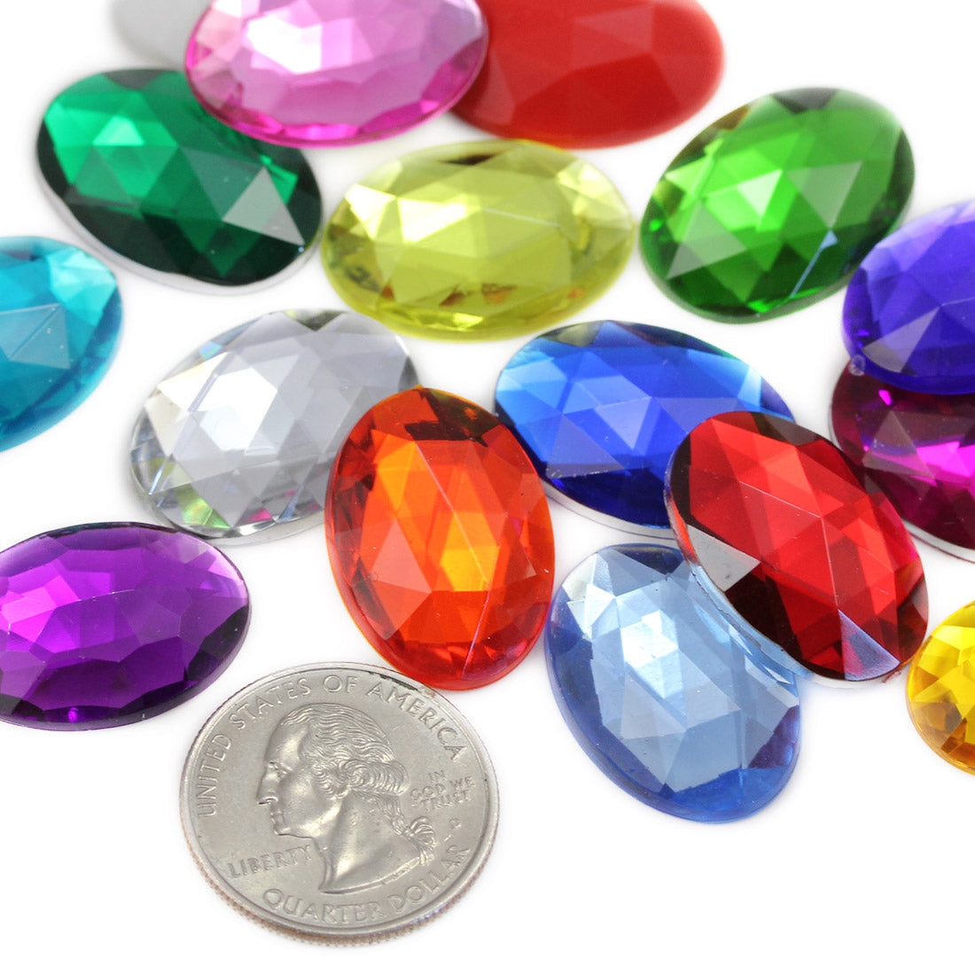 Oval Acrylic Flat Back Gems Premium Jewels For Professionals | Allstarco