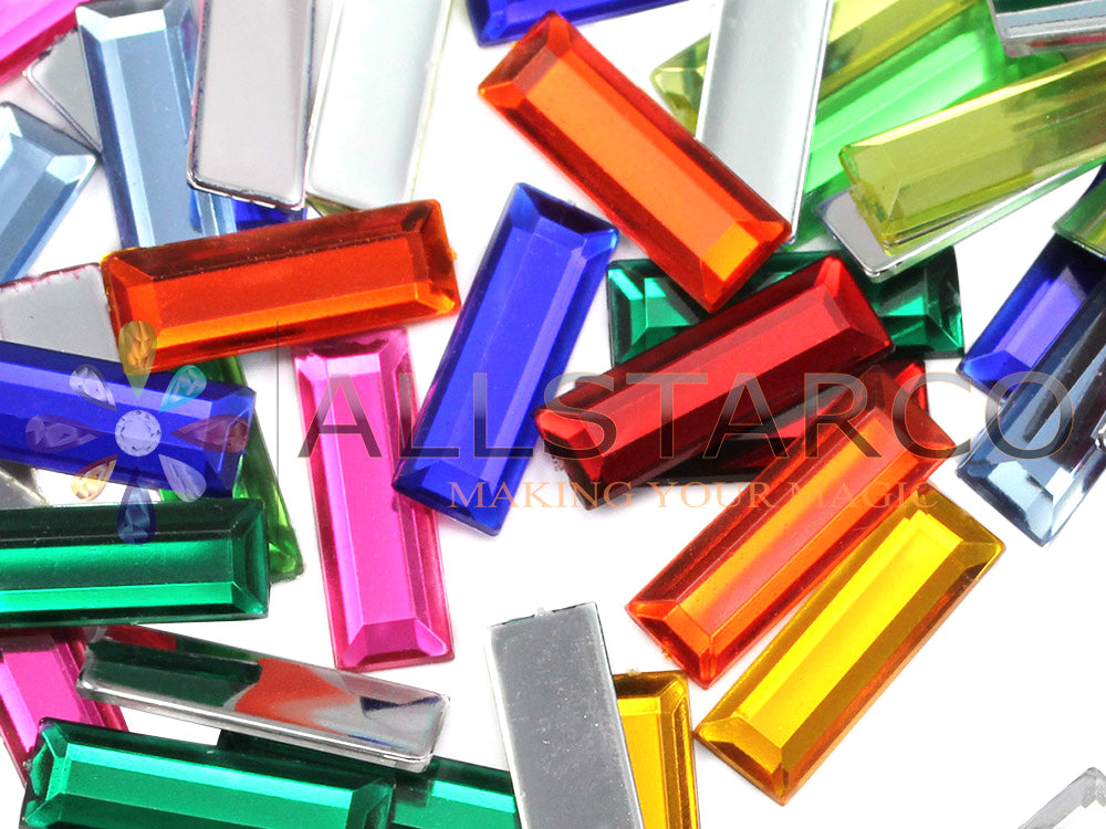 Baguette Acrylic Flat Back Gems For Costume Making & DIY Crafts | Allstarco
