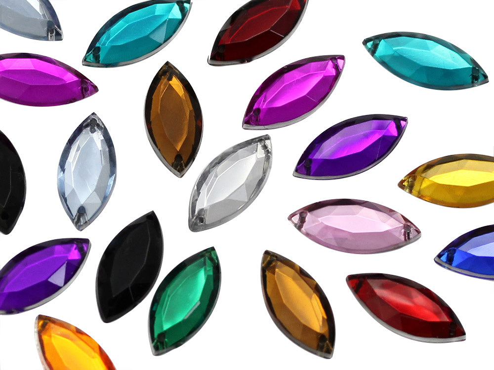 Navette Sew On Flat Back Acrylic Gems For Costume Making | Allstarco