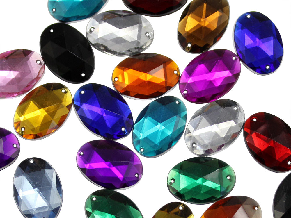 Oval Sew On Flat Back Acrylic Gems For Craft Costume Embellishments ...