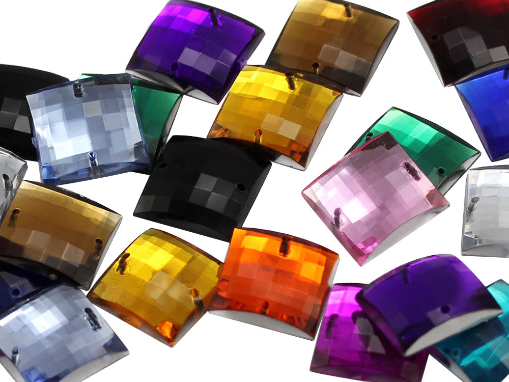 Square Sew On Flat Back Acrylic Gems For Costume Making Cosplay| Allstarco