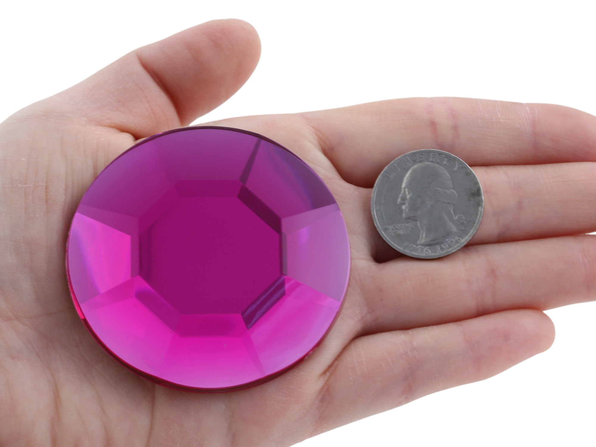 60mm Pink Fuchsia Flat Back Acrylic Rhinestones | Skin-Safe, Lead-Free ...