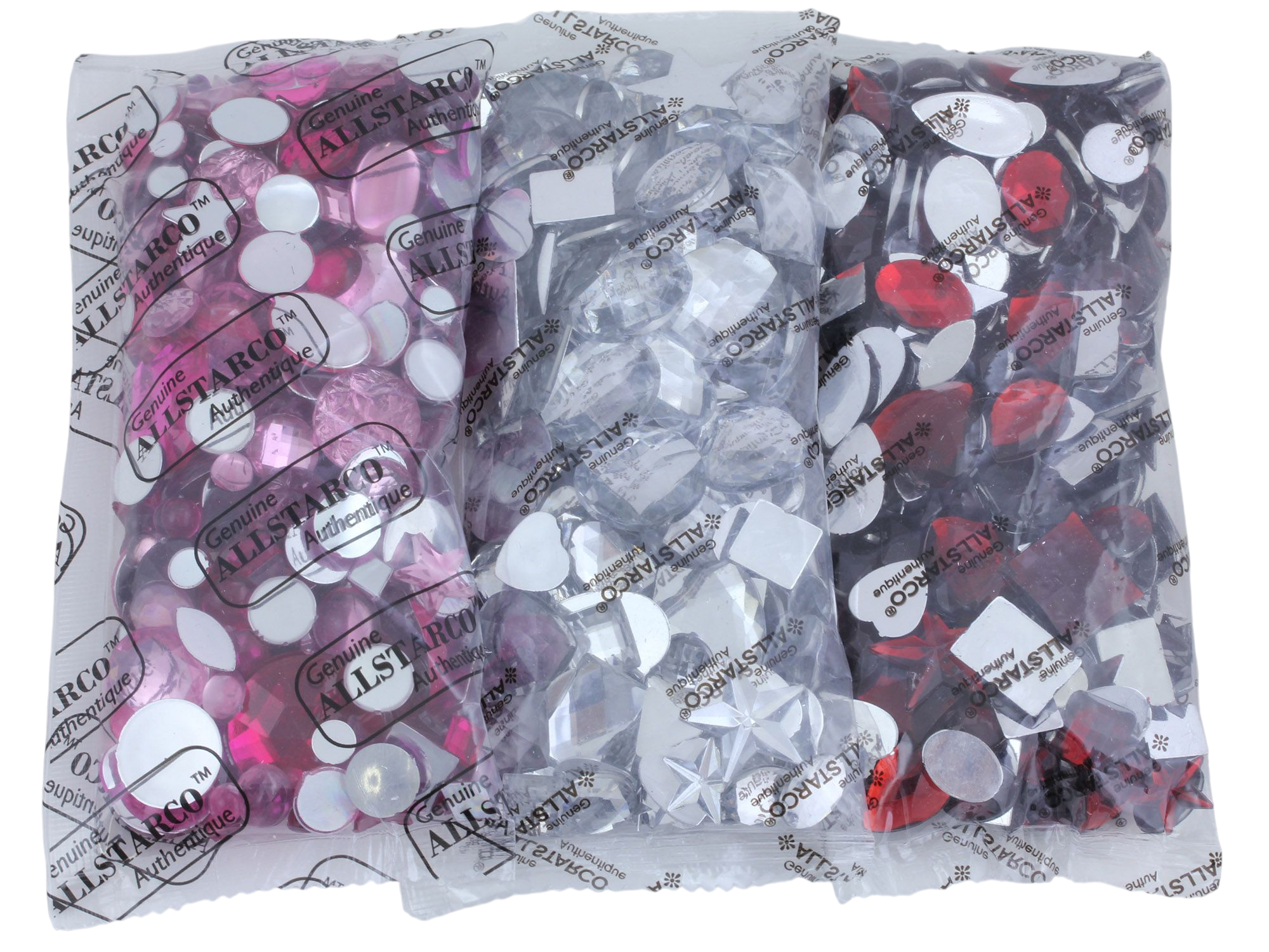 Allstarco Valentine's Day Pack Mix Rhinestones - Flat-Back Acrylic Gems ...